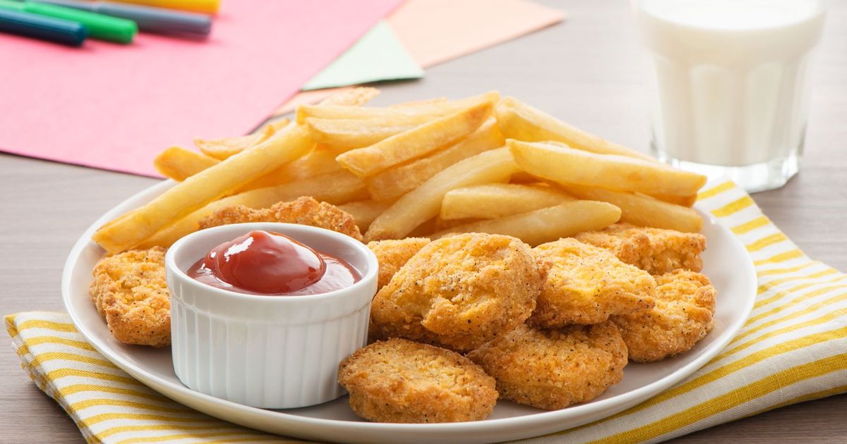 Chicken nuggets, breaded chicken cutlettes, seasoned and fully cooked ...